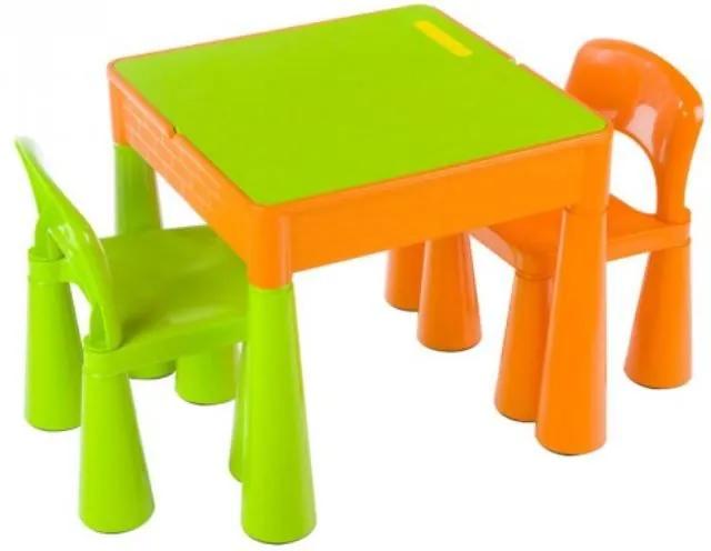 Tega Dětský set Mamut 2 židle a stůl ZELENÝ-ORANŽOVÝ