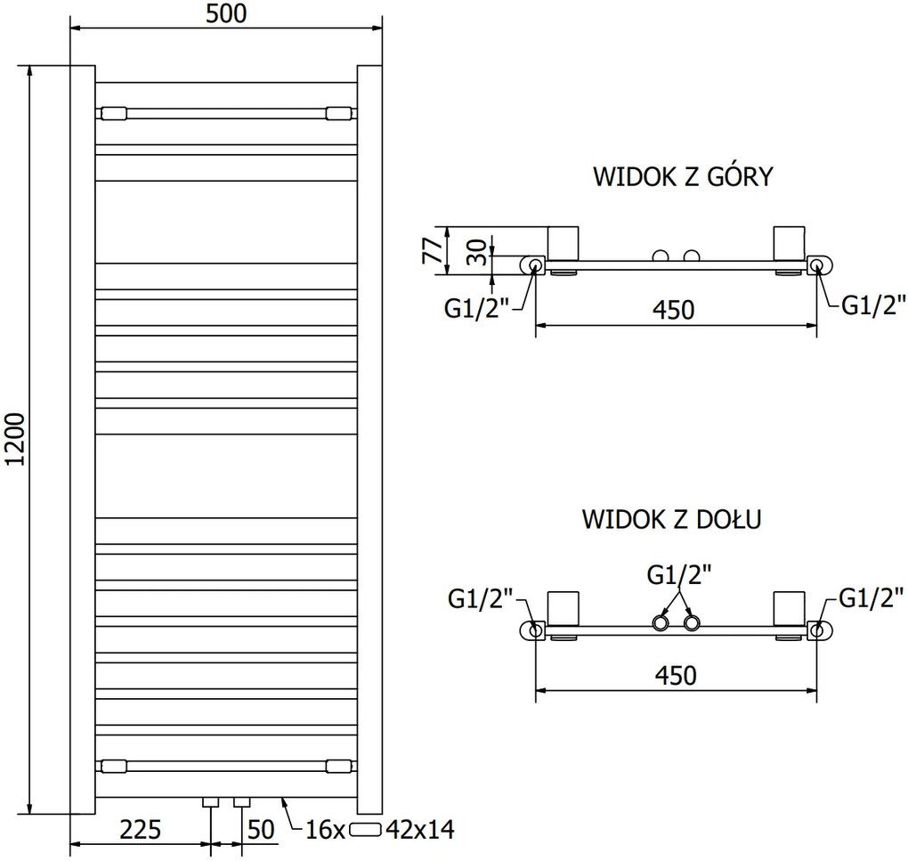 Mexen Uran, elektrické topné těleso 1200 x 500 mm, 600 W, černá, W105-1200-500-2600-70