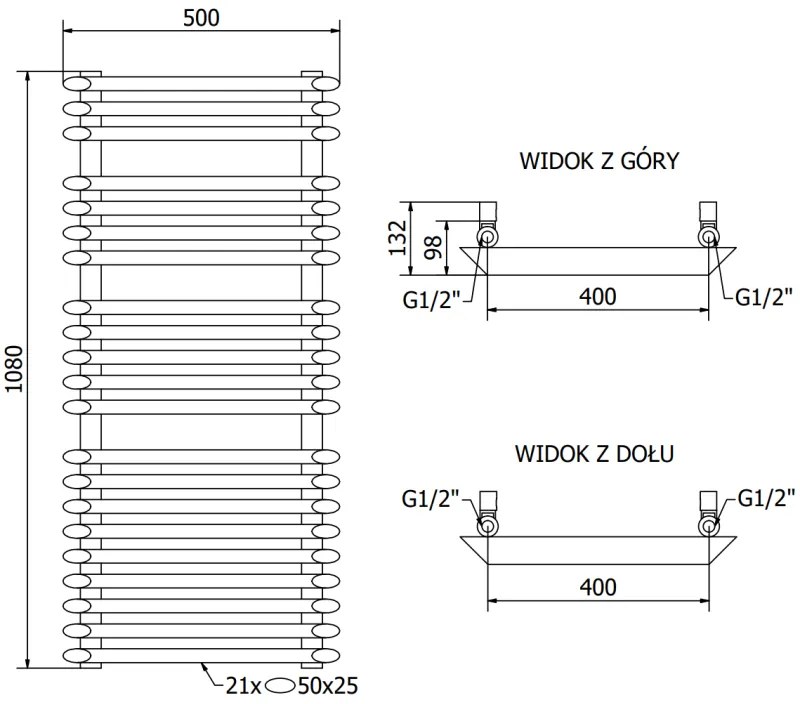 Mexen Akan topné těleso 1080 x 500 mm, 784 W, bílá, W121-1080-500-00-20