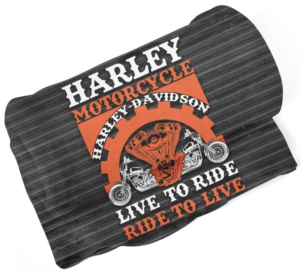 Sablio Deka Harley-Davidson Live to ride, ride to live - 150x120 cm