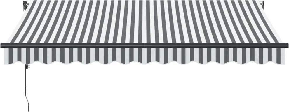 Automatická zatahovací markýza s LED antracit a bílá 350x250 cm 3310229