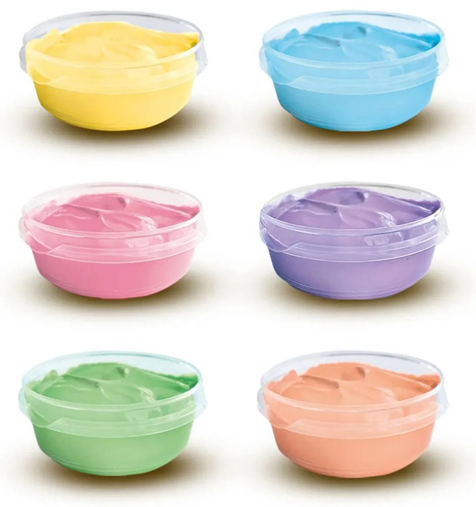 SES CREATIVE Barvy pastelové prstové baby set 6x 45ml v kelímku 00397