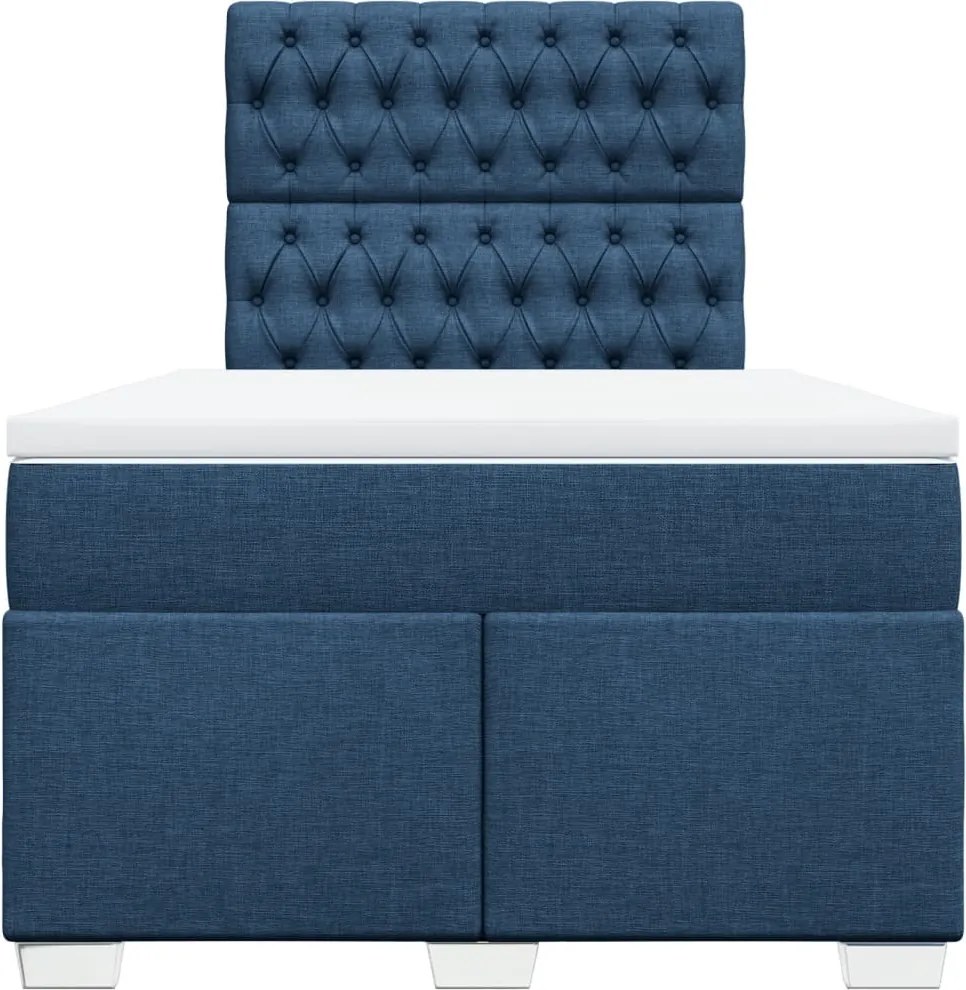 Box spring postel s matrací modrá 120x200 cm textil 3292768