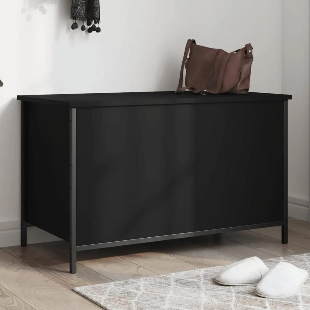 Úložná lavice černá 80 x 42,5 x 50 cm kompozitní dřevo - Default Title