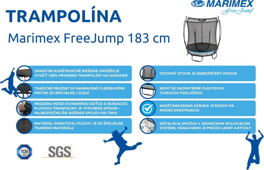 Marimex | Trampolína Marimex FreeJump 183 cm + ochranná síť a kotvicí sada ZDARMA | 19000106