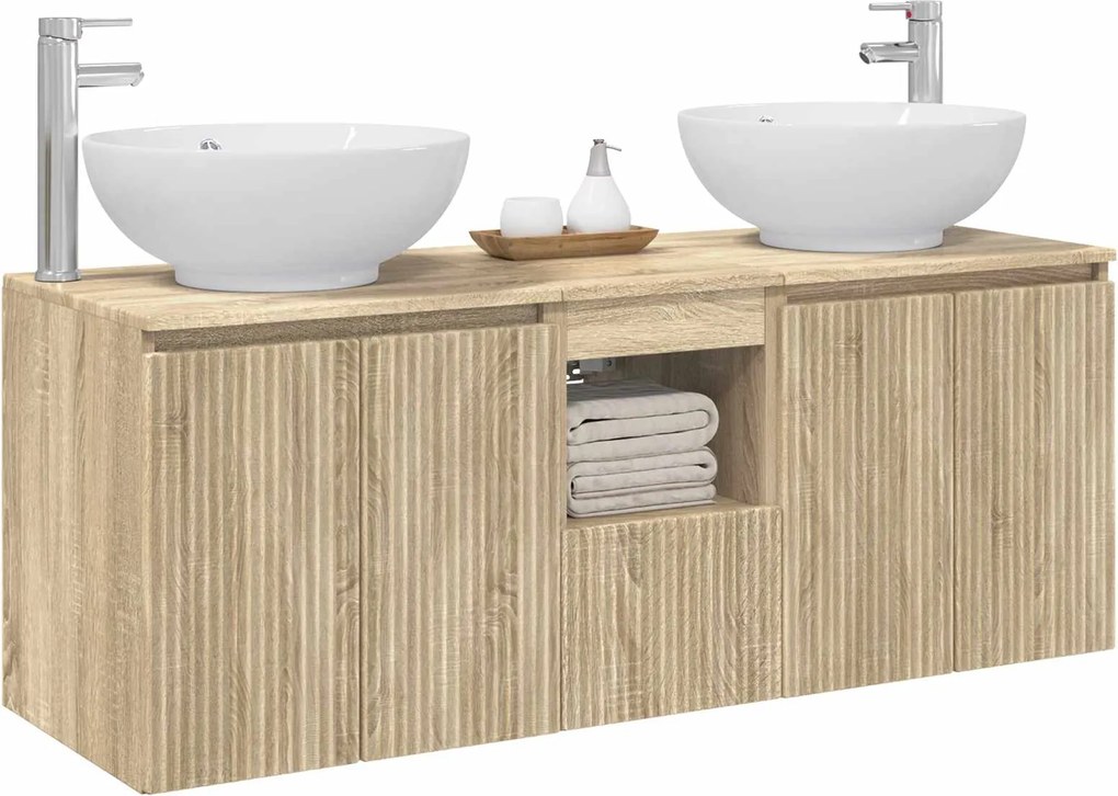 Sada koupelnových skříněk 3 ks Dub sonoma 49,5 x 44,5 x 65 cm 3405699