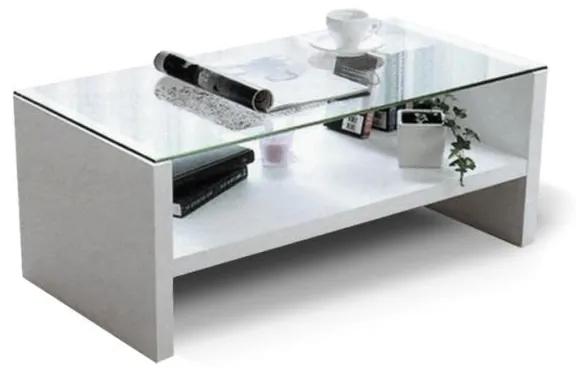 Konferenční stolek TIBER NEW sklo / bílá Tempo Kondela