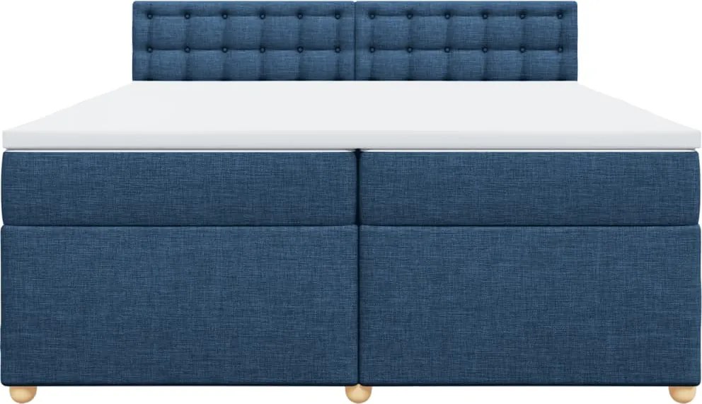 Box spring postel s matrací modrá 200x200 cm textil 3286807