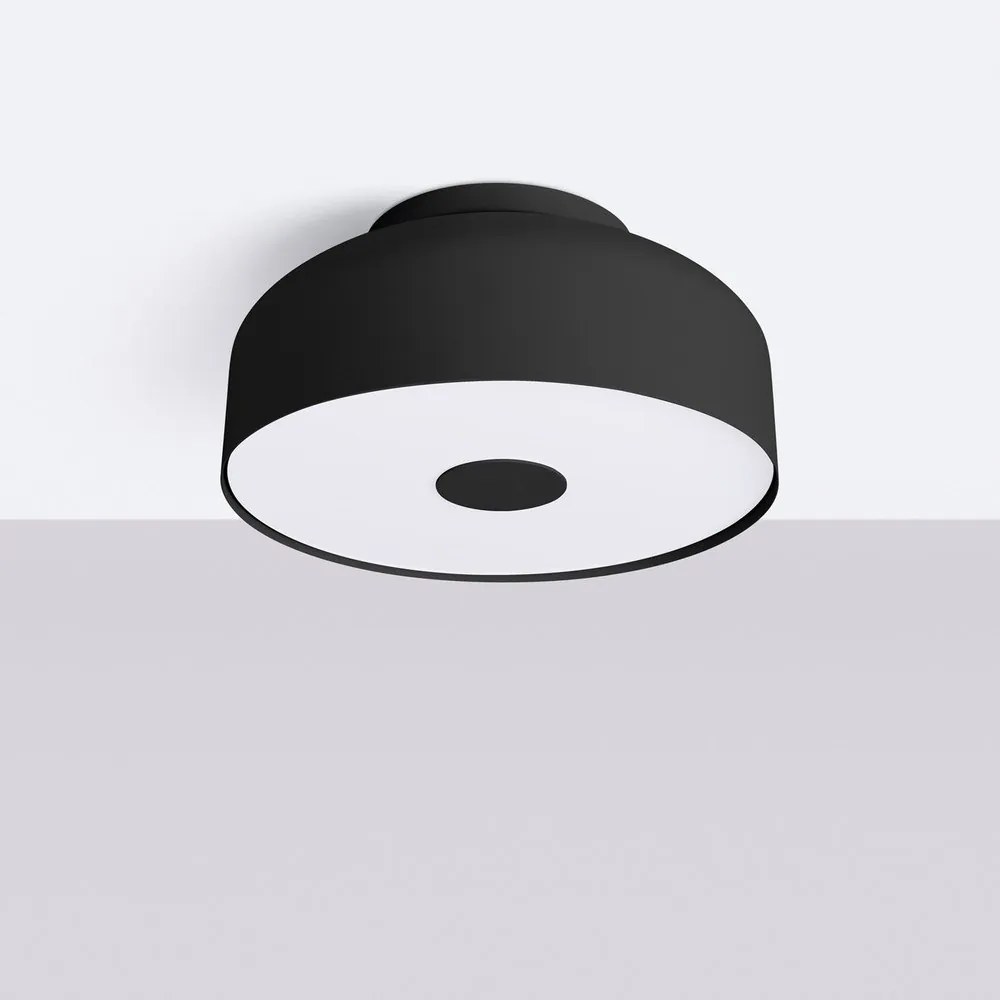 Černé kovové stropní svítidlo ø 30 cm Blacko – Sollux