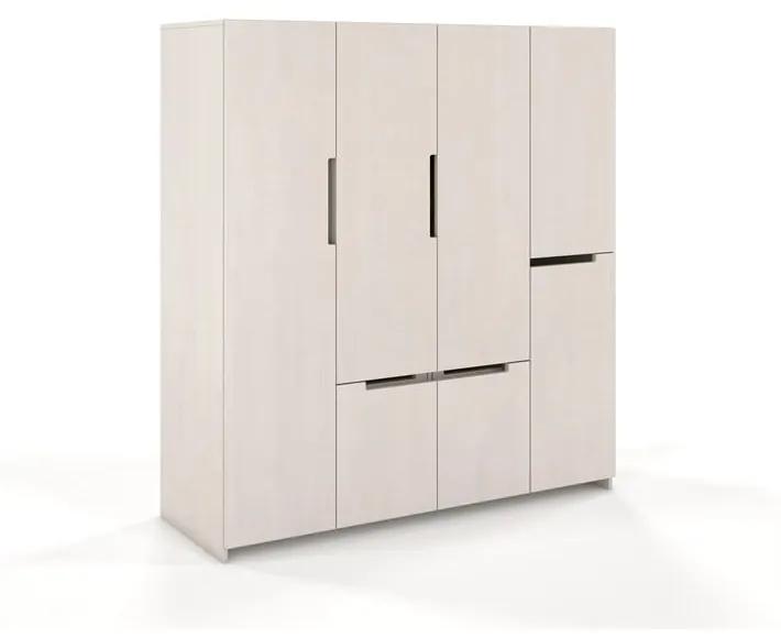 Bílá šatní skříň z borovicového dřeva 170x180 cm Bergman - Skandica