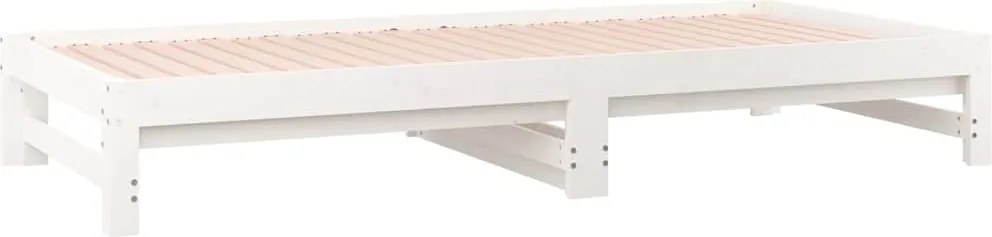 Výsuvná postel bílá 2x (90 x 200) cm masivní borovice 3108603