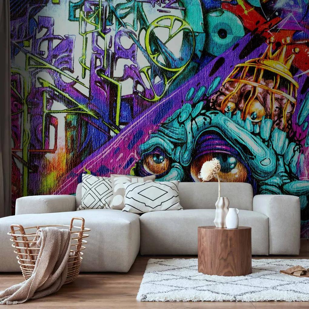Fototapeta Street art fialové - barevné graffiti s abstraktními motivy