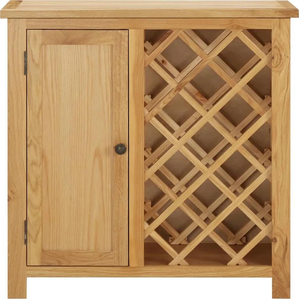 vidaXL Skříňka na víno 80 x 32 x 80 cm masivní dubové dřevo [289200] Barva: Bílá