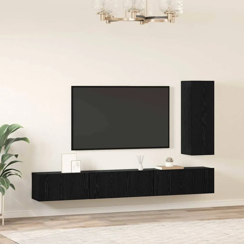 Sestava TV skříněk 4 ks Černý dub Kompozitní dřevo 3393262