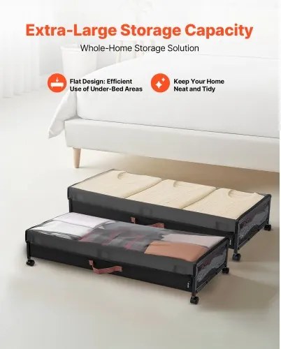 Úložný prostor pod postel s kolečky, 915 × 460 × 185 mm VEVOR