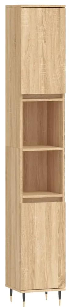 Koupelnová skříňka dub sonoma 30 x 30 x 190 cm kompozitní dřevo