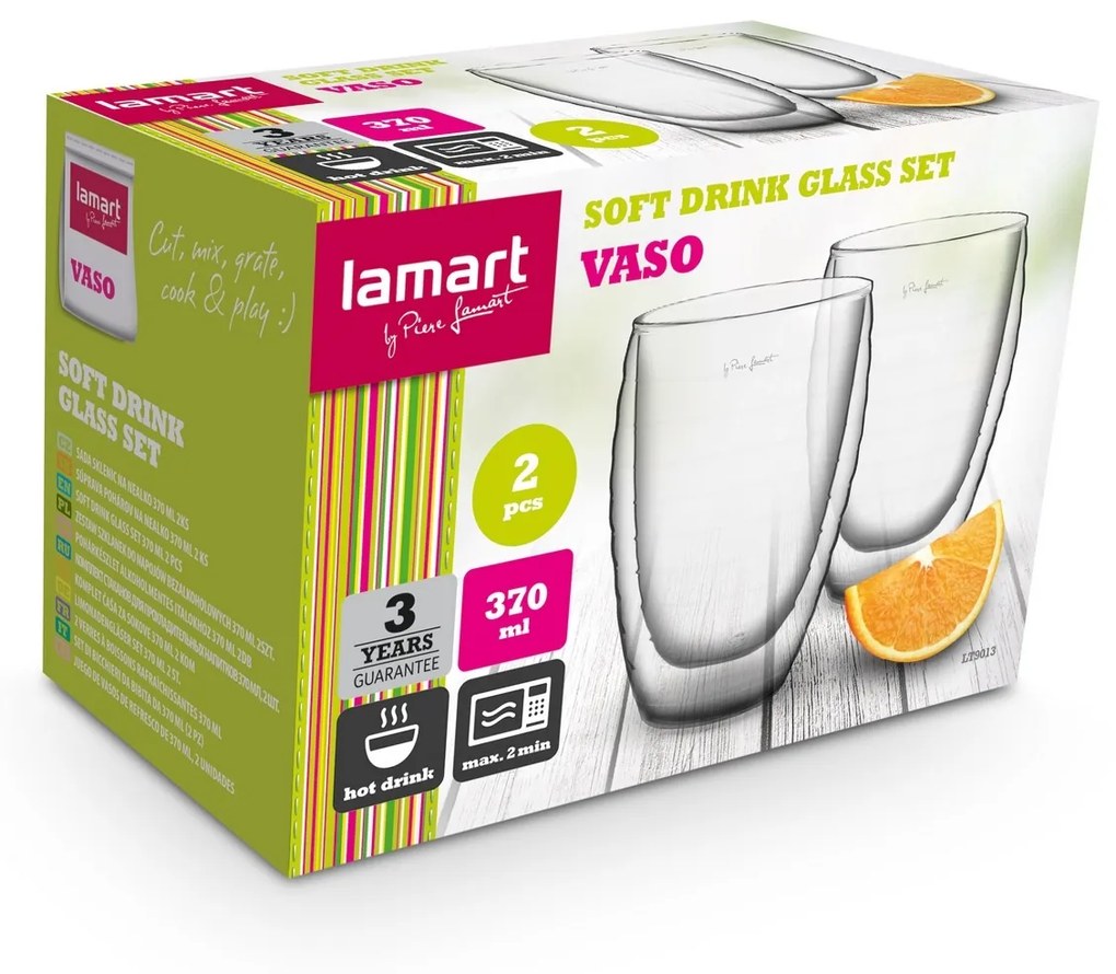 Lamart LT9013 sada sklenic Juice Vaso, 370 ml, 2 ks