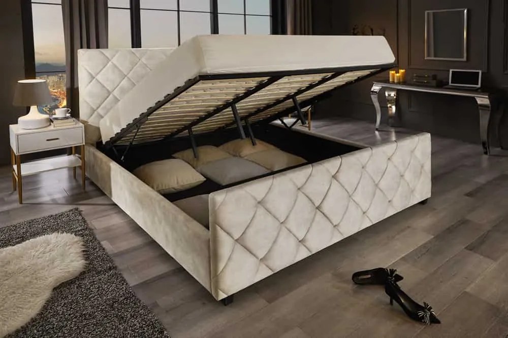 Designová postel LYSIA 180 x 200 cm krémová