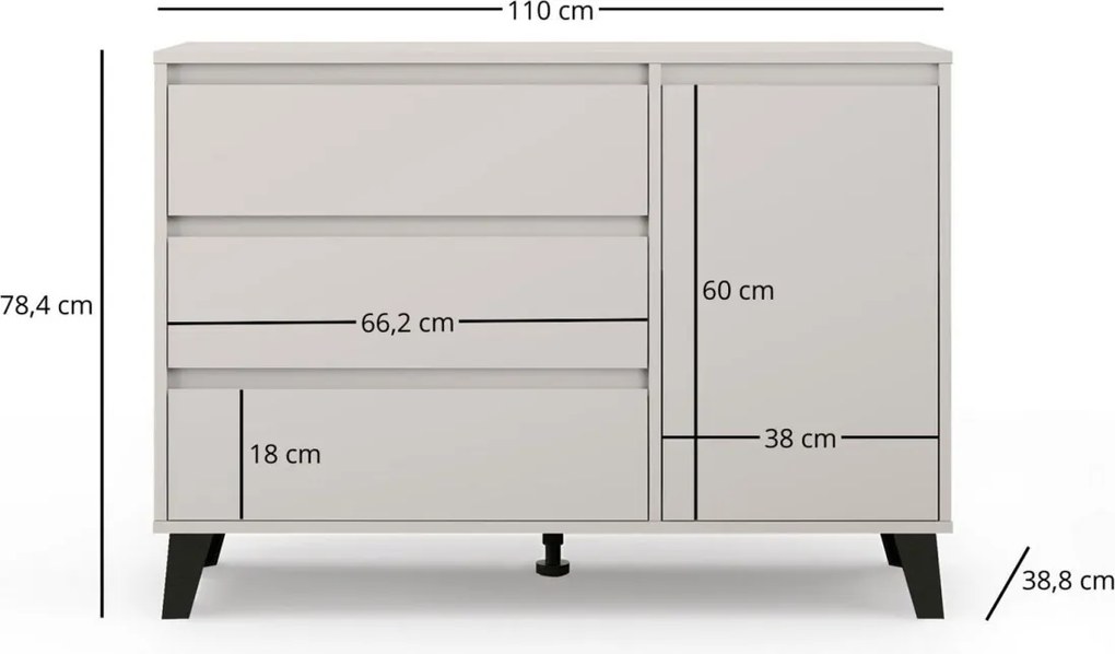Komoda Borg 1d3s kašmír