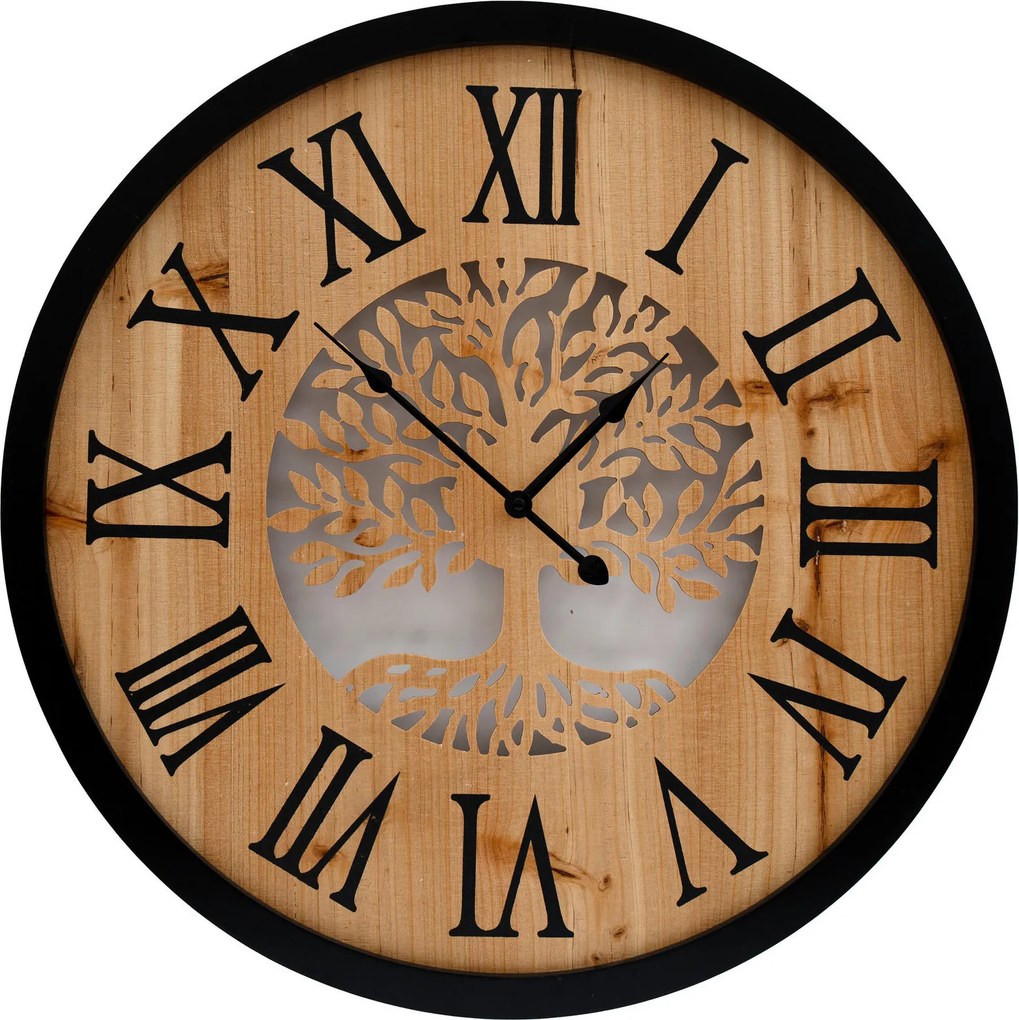 XXXLutz NÁSTĚNNÉ HODINY hnědá, černá 60 cm - Nástěnné hodiny - 0051730051