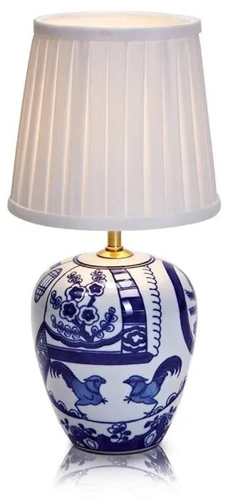 Modro-bílá stolní lampa Markslöjd Goteborg, výška 33 cm