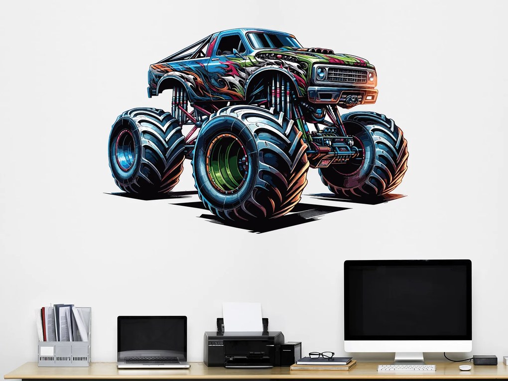 Monster truck 03 samolepka na zeď arch 100 x 67 cm