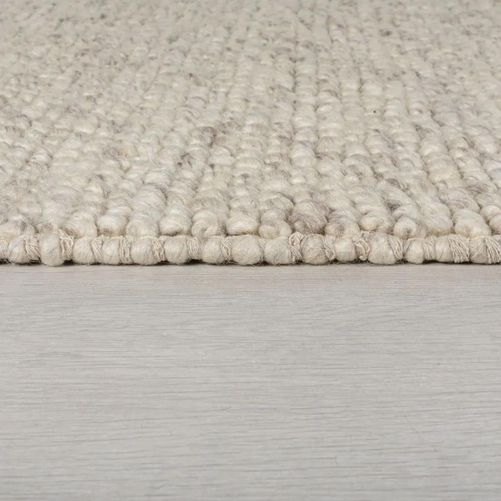 Svěle šedý vlněný koberec Flair Rugs Minerals, 80 x 150 cm