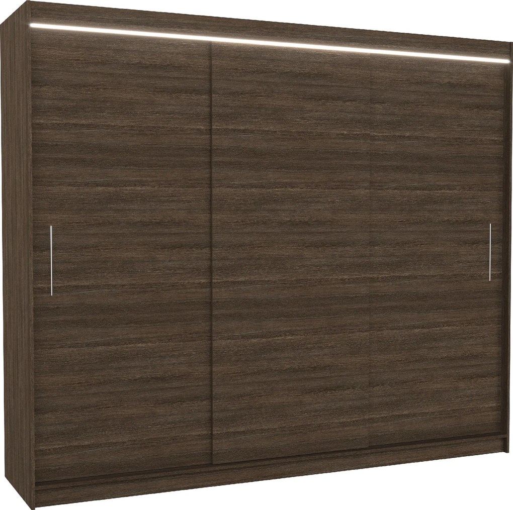 ADRK Furniture Posuvná skříň s LED osvětlením ANTOS 250 SW-ANT-CH-250+L-V370