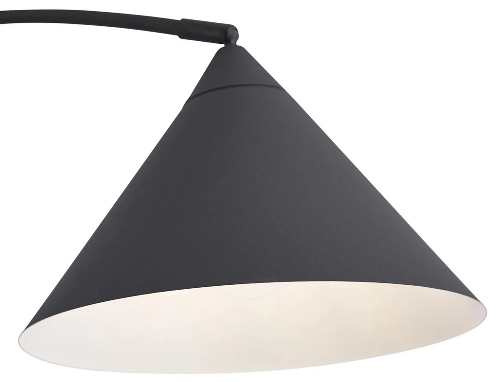 Retro stojací lampa černá s bílým vnitřkem - Triangolo