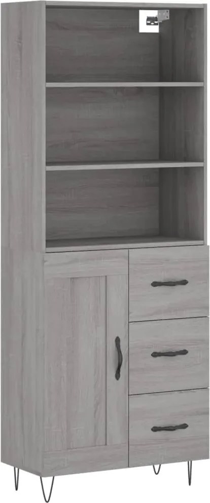 Skříň highboard šedá sonoma 69,5 x 34 x 180 cm kompozitní dřevo 3190019