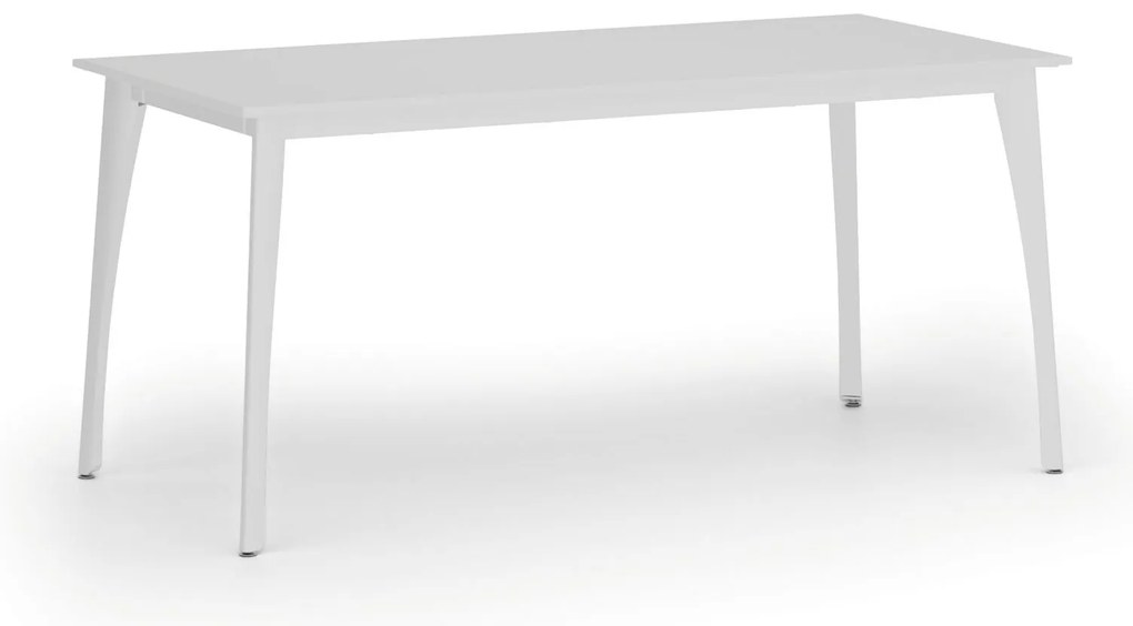 Jednací kancelářský stůl PRIMO OMEGA, 160x80 cm, bílá podnož, bílá