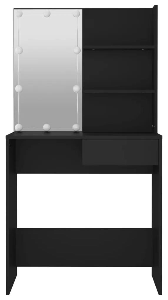 Toaletní stolek s LED černý 74,5 x 40 x 141 cm - Default Title