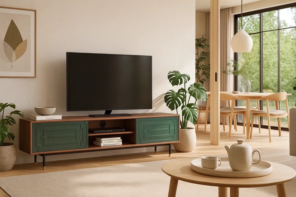 TV stolek Stilig ST153 200 cm ořech/zelený