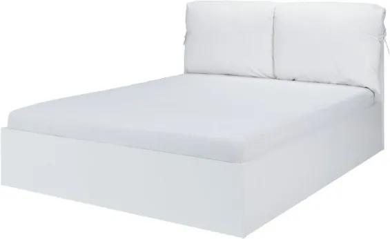 Manželská postel 160x200 s úložným prostorem s dvěma polštáři bílá extralesk HG TK3121