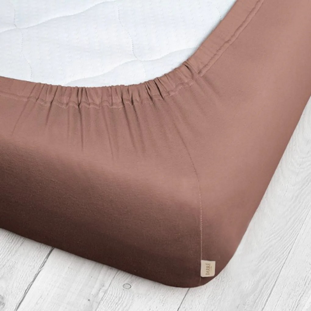 Jersey prostěradlo karamelové na výšku matrace do 20 cm Velikost: 180 x 200
