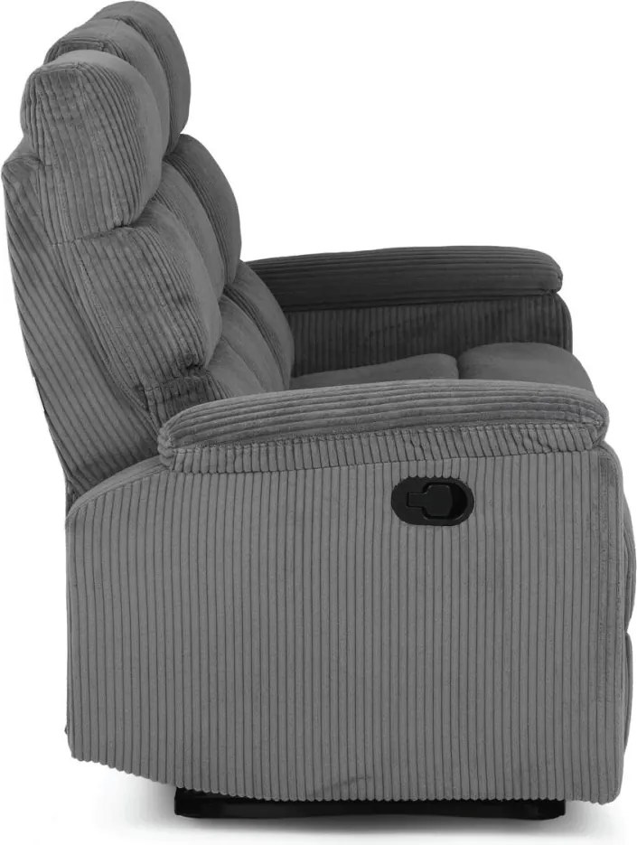 Sedací souprava, polohovací, šedá, manšestrová látka, ASD-C5981 GREY6