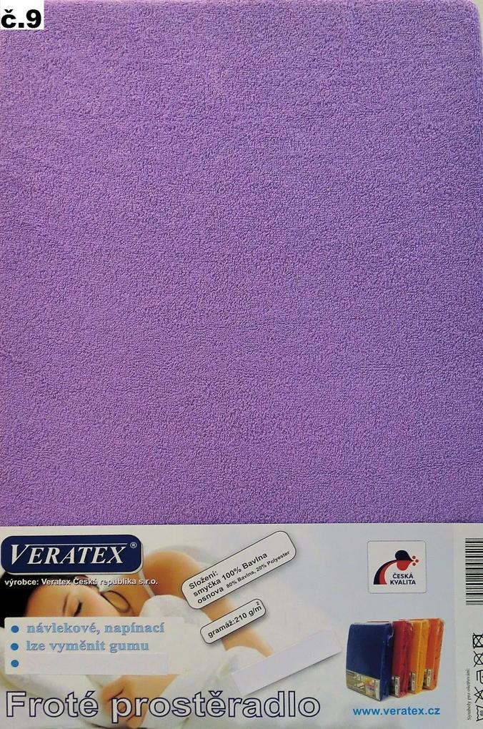 Veratex Froté prostěradlo jednolůžko 90x200/16cm (č. 9-tm.fialová)  Froté