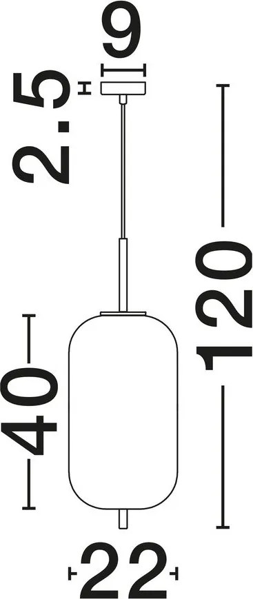 Bílé/černé skleněné závěsné svítidlo ø 22 cm Lato – Nova Luce