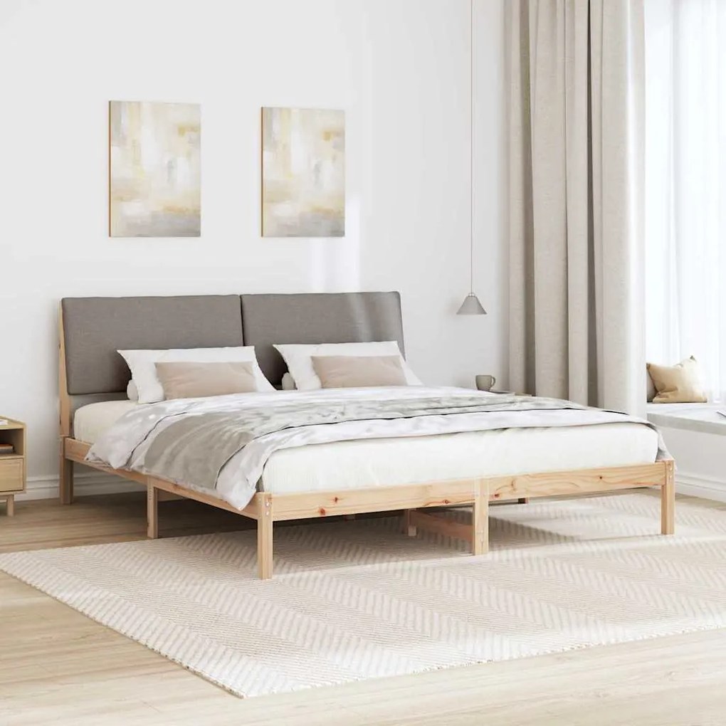 Rám postele Hnědá a taupe 180 x 200 cm Masivní borovicové dřevo 3394366