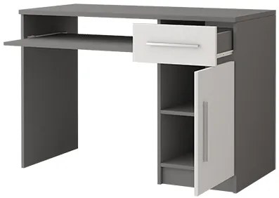 Psací stůl OMEGA 110 cm šedý/bílý