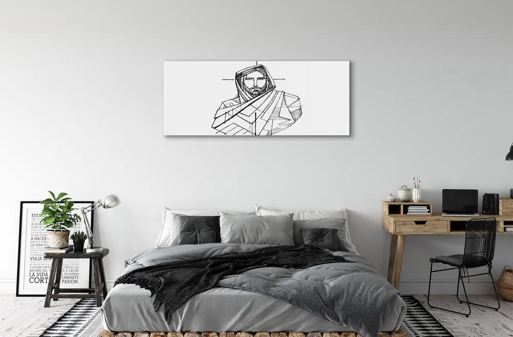 akrylový obraz Ježíš výkres 120x60 cm
