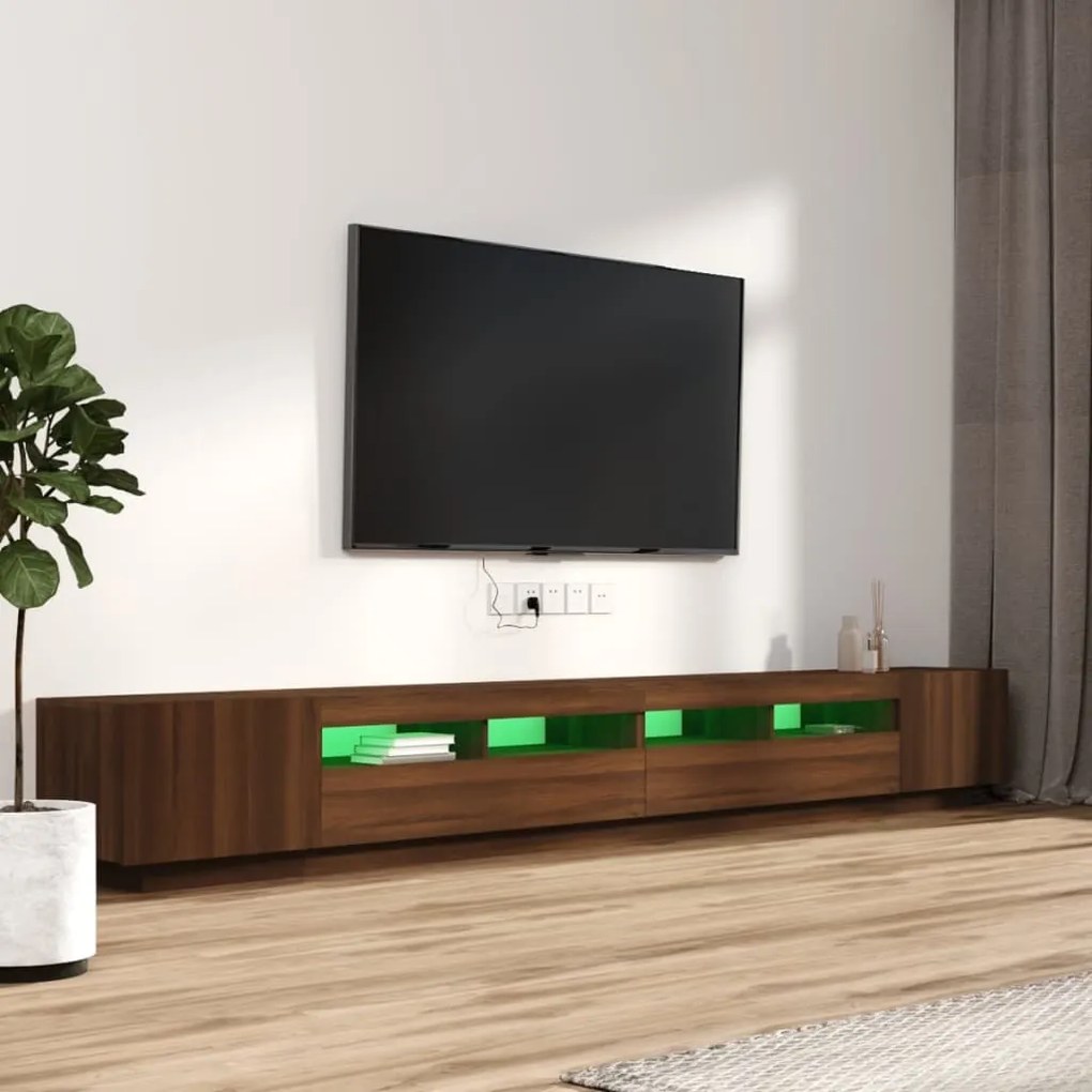 vidaXL TV skříňka s LED osvětlením 300x35x40 cm [3120178] Barva: dub sonoma