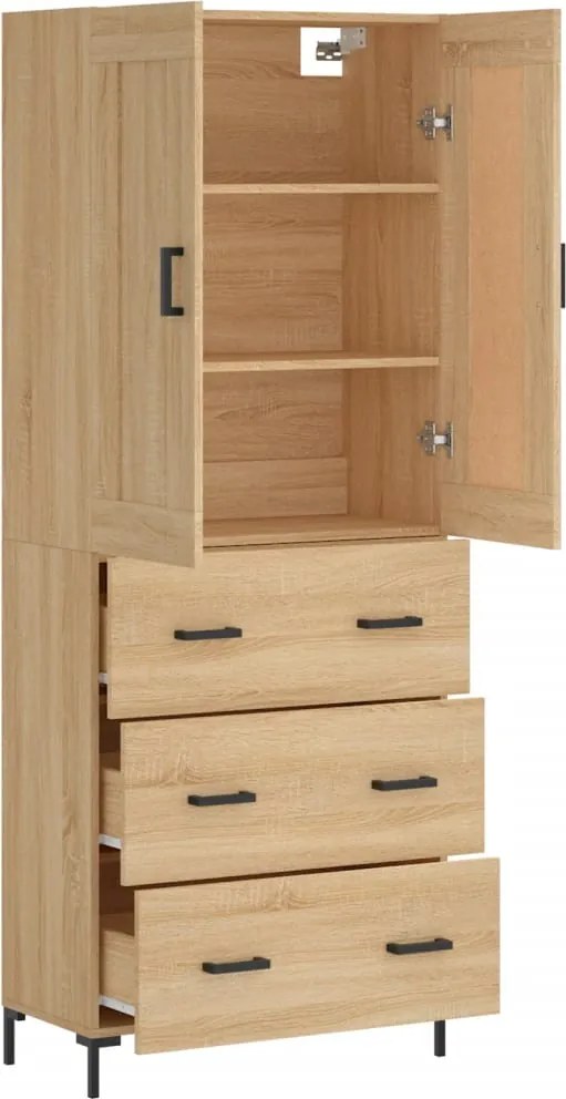 Skříň highboard dub sonoma 69,5 x 34 x 180 cm kompozitní dřevo 3199748