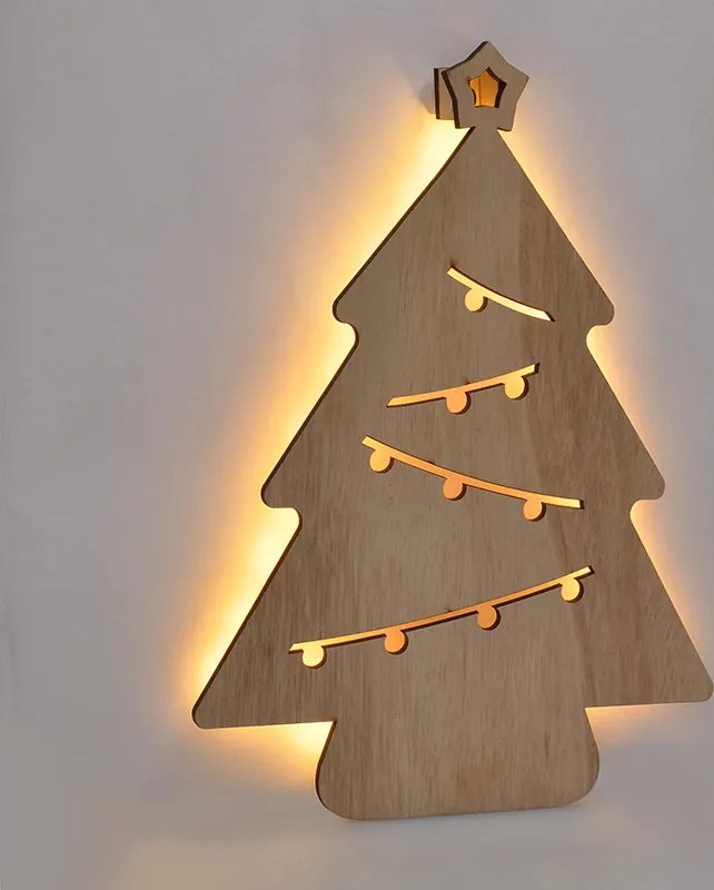 LED nástěnná dekorace vánoční stromek
