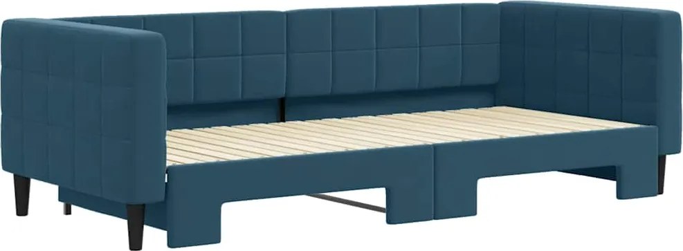 Válenda s přistýlkou modrá 90 x 200 cm samet 3196690