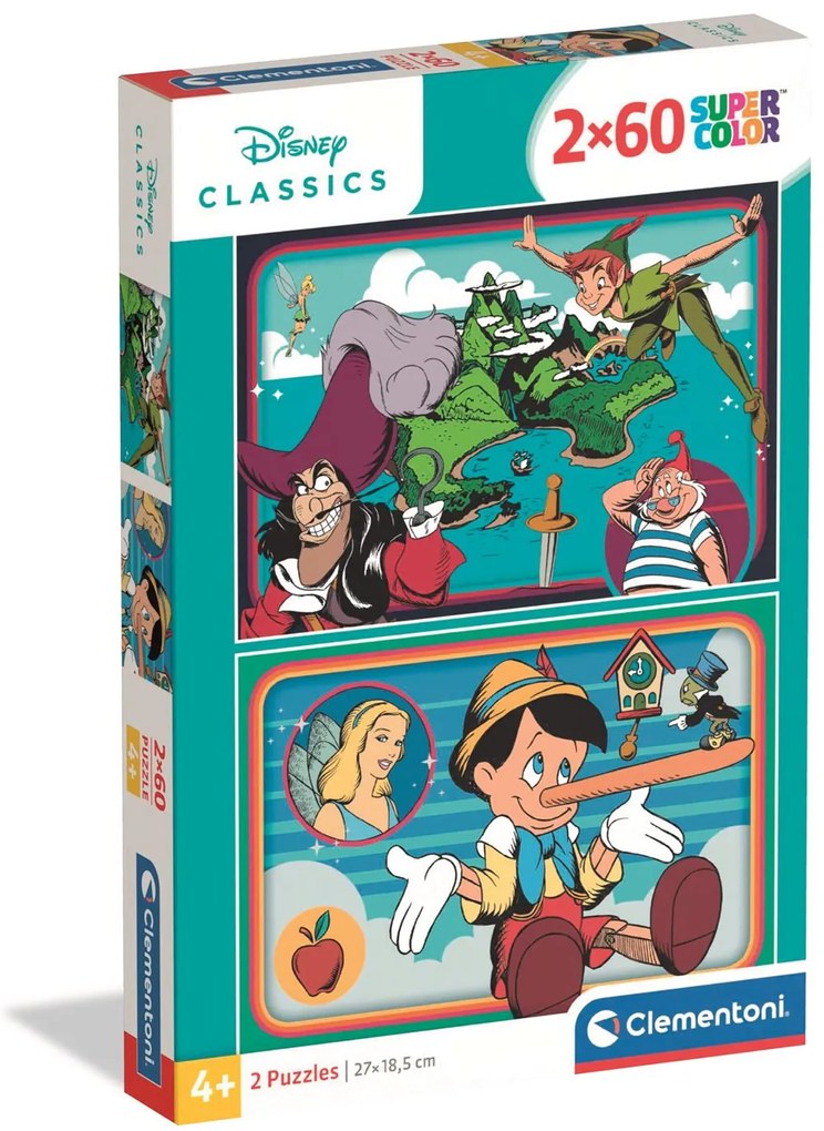 Clementoni - Puzzle 2x60 Disney Klasika