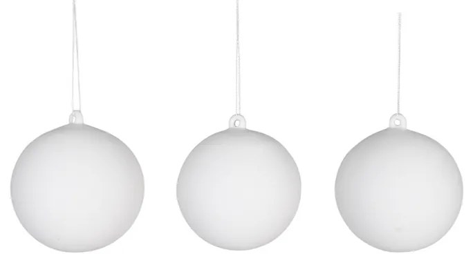 Porcelánová dekorace Baubles White - set 3 ks Garden Trading