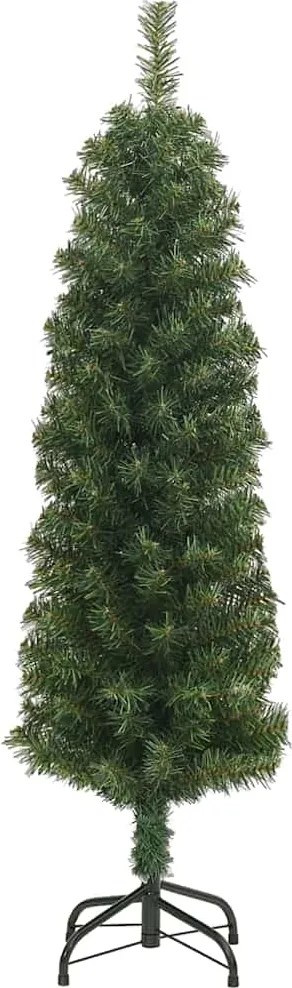 Úzký umělý vánoční stromek se stojanem zelený 120 cm PVC 328480