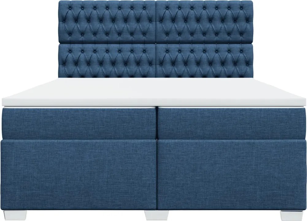 Box spring postel s matrací modrá 200x200 cm textil 3290608