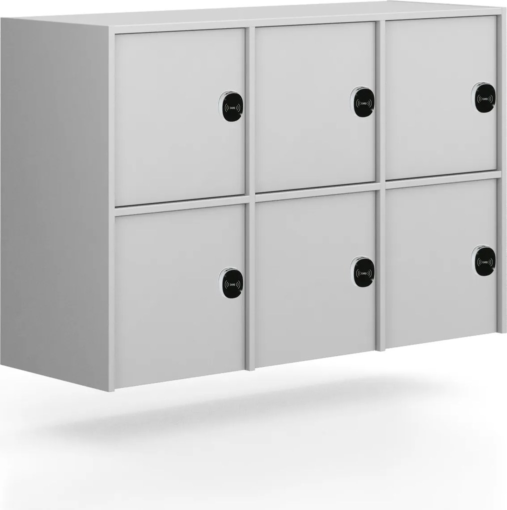 Nástavba pro skříně FRAME, 6x dveře, 1299 x 450 x 854 mm, RFID zámek, šedá